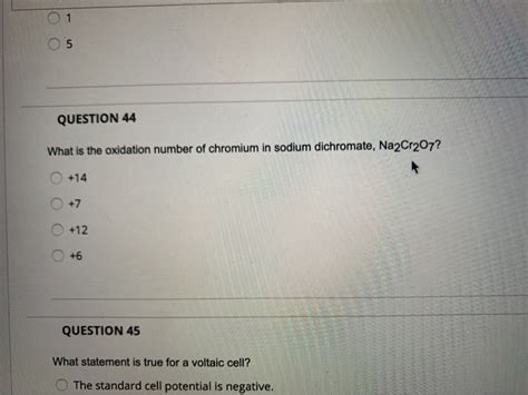 Solved What Is The Oxidation Number Of Chromium In Sodium