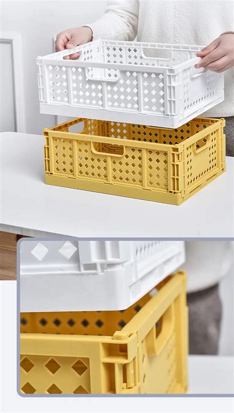 Foldable Crates Vegetable Storage Box Folding Fruit Basket For Organize