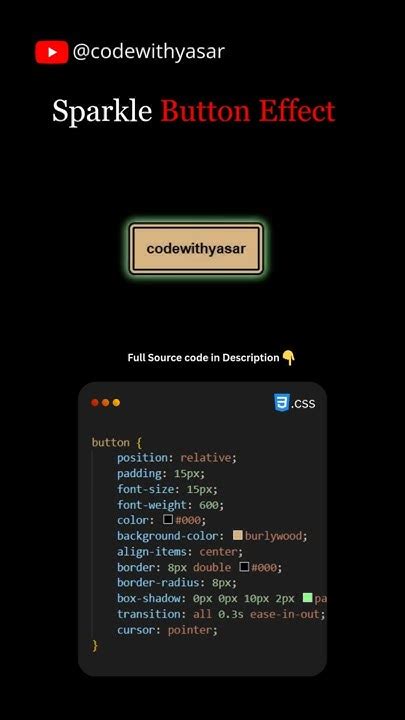 🪄sparkle Button Using Html And Css Html Css Csseffect Coding
