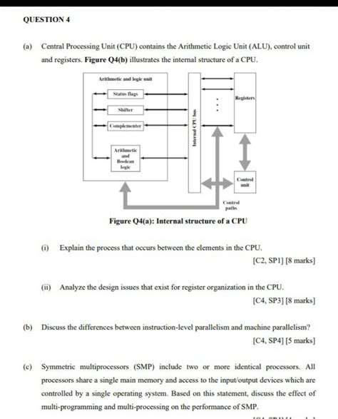 QUESTION 4 (a) Central Processing Unit (CPU) contains the Arithmetic Logic Unit (ALU), control ...