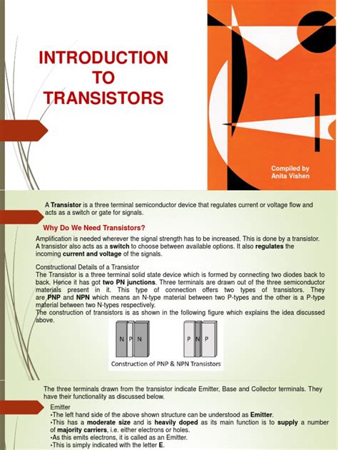 transistors 1 introduction to transistors pdf bipolar junction