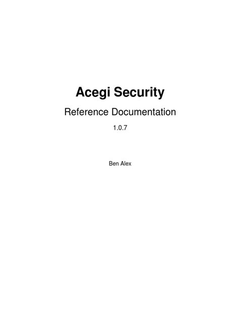 Acegi Security Pdf Hypertext Transfer Protocol Authentication