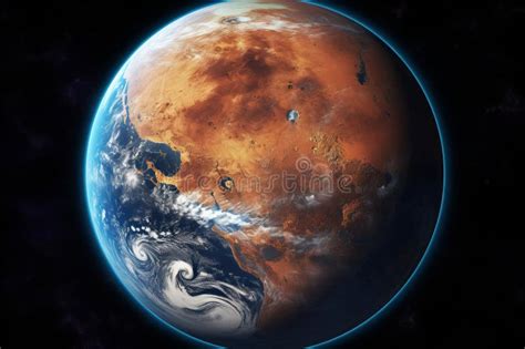 Visual Representation Of A Terraformed Mars Featuring Verdant Terrain