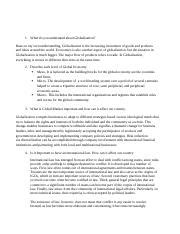 Understanding Globalization Movement Of Goods Ideas And Course Hero