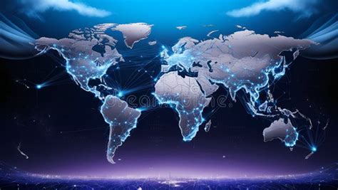 World Map Background Globalization Global Network Connection