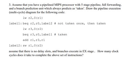 Solved Assume That You Have A Pipelined MIPS Processor Chegg