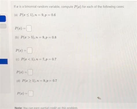 Solved If X Is A Binomial Random Variable Compute Px For