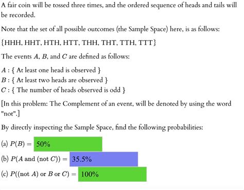 Solved A Fair Coin Will Be Tossed Three Times And The Ordered