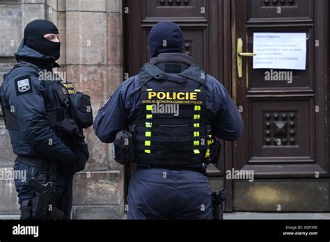 Prague Czech Republic 28th Jan 2026 Prague Police Officers In