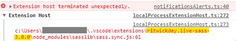 Html Live Sass Compiler Causing Extension Host Crash After Latest