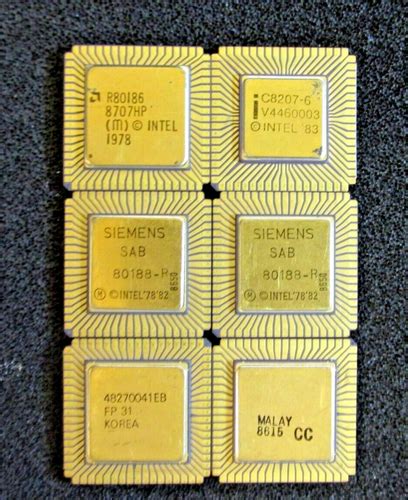 6 Vintage Intel Gold Ceramic Microprocessor For Collectors See Photos Ebay