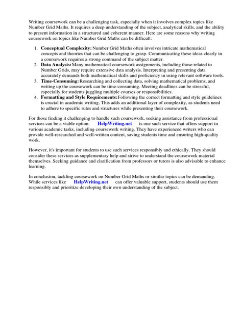 number grid maths coursework pdf numbers mathematics