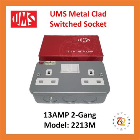 Ums 13amp 2 Gang Metal Clad Switched Socket Lazada