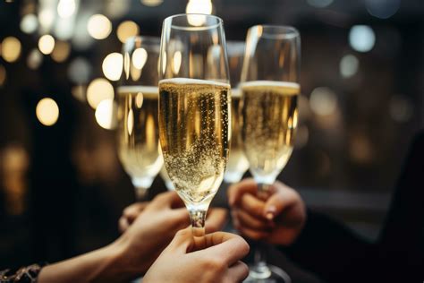 Ai Generated Closeup Of Hands Holding Glasses Of Champagne Ai Generated