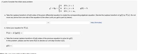 Solved Point Consider The Initial Value Problem Chegg Com