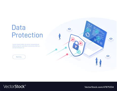 Data Protection Isometric Cyber Security Vector Image