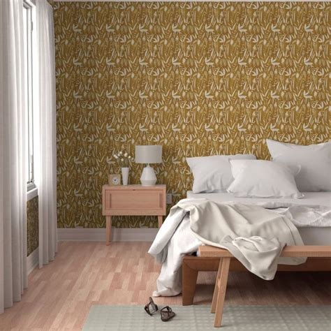 Playa Junga Wallpaper Spoonflower How To Install Wallpaper Wallpaper Mustard Wallpaper