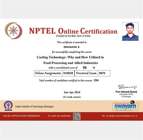 Dhivakar Senthil On Linkedin Proud To Have Completed My Nptel Course Ready To Embrace The Next…