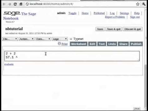 Getting Started With Sage Notebook English YouTube
