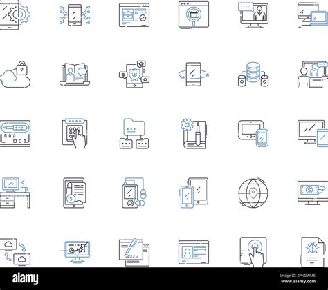 Social Communication Line Icons Collection Nerking Connections