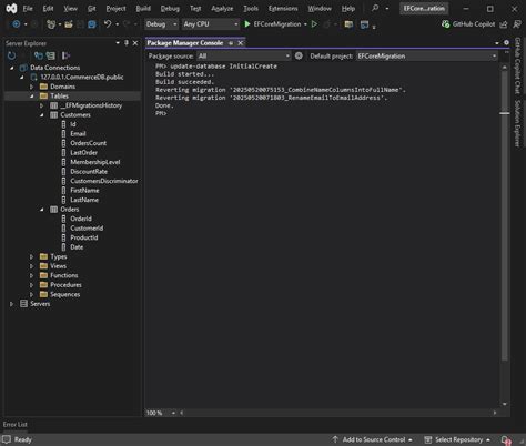 Entity Framework Core Migrations Create Update Remove Revert
