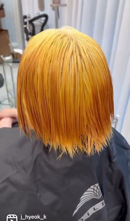 숏컷 블랙에서 백금발 긴머리로~ 붙임머리탈색 Youtube