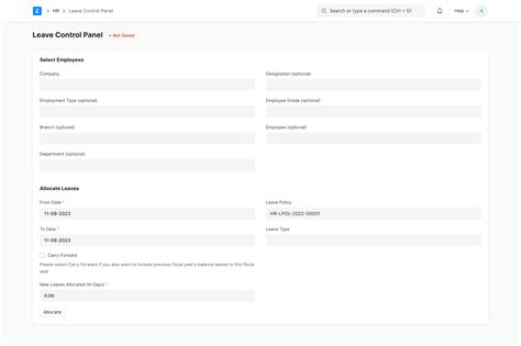 Refactor Leave Control Panel · Issue 782 · Frappehrms · Github