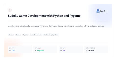 build a sudoku game python pygame tutorial labex