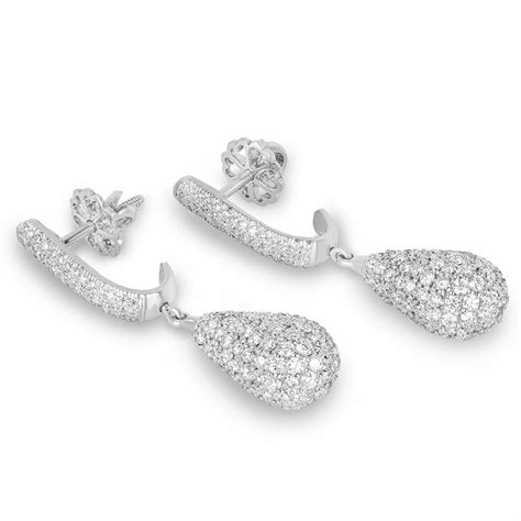 White Gold Diamond Drop Earrings 4 45ct Rich Diamonds