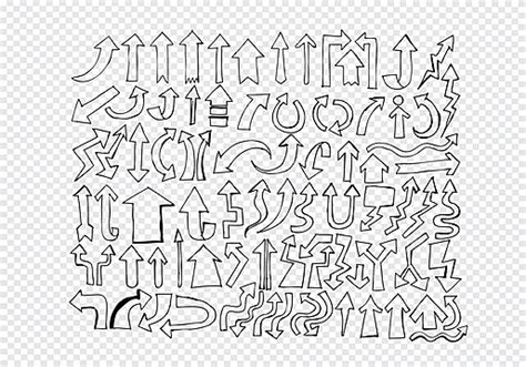 Collection Of Handdrawn Arrow Sketches For Your Design Needs Vector Swirl Ink Sideways PNG