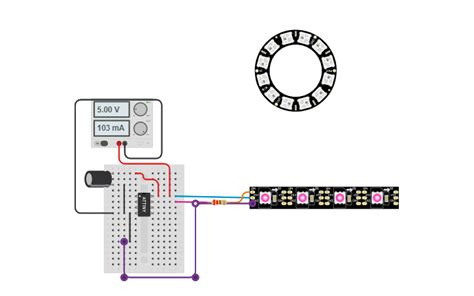 Circuit Design Neopixel Ring And Strip Tinkercad