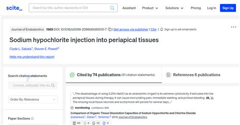 Sodium Hypochlorite Injection Into Periapical Tissues
