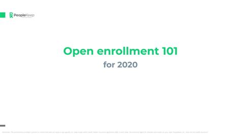 Open Enrollment 101 PPT