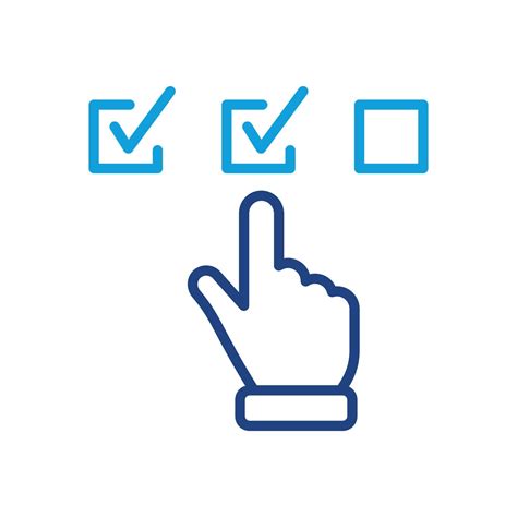 Questionnaire Line Icon Finger Choice Check List Linear Pictogram