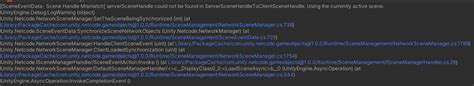[sceneeventdata scene handle mismatch] this warning always displays