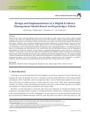 Design And Implementation Of A Digital Evidence Management Model Course Hero