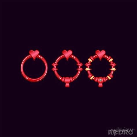 Set Of Rounded Game Ui Border Frame With Heart Symbol For Gui Posters For The Wall • Posters