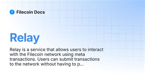 Relay Filecoin Docs