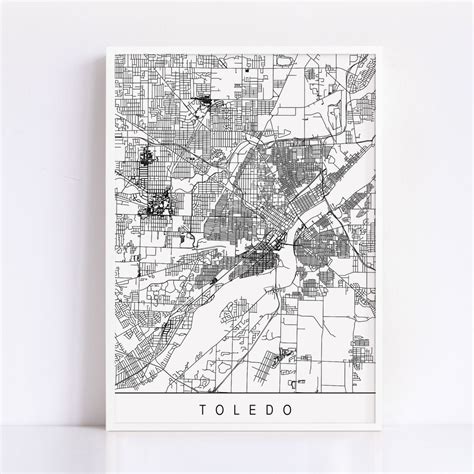 Toledo Ohio Map Customizable City Map High Quality Giclee Print