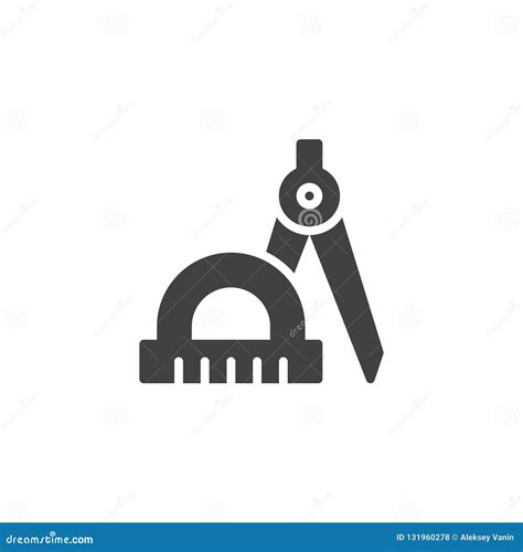 Compass And Protractor Vector Icon Stock Vector Illustration Of Perfect Measurement 131960278