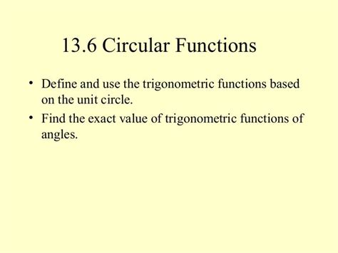 Circular Functions