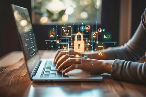 confidently making a secure online transaction on a website encryption symbols stock