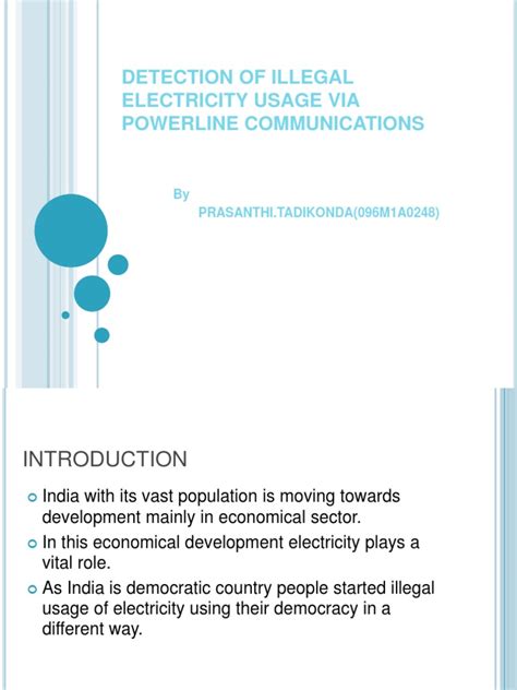 Detection Of Illegal Electricity Usage Via Powerline Communications