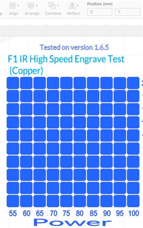 Xtool F1 Engraving And Cut Test Grid Blue And Ir Test Grid Etsy Australia