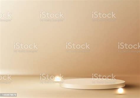 3d 현실적인 우아한 금 실린더 연단 장식 조명 공 황금 배경 럭셔리 미니멀 스타일 3차원 형태에 대한 스톡 벡터 아트 및 기타 이미지 3차원 형태 가정의 방 강단