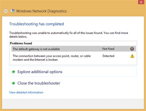 기본 게이트웨이를 사용할 수 없는 문제 수정