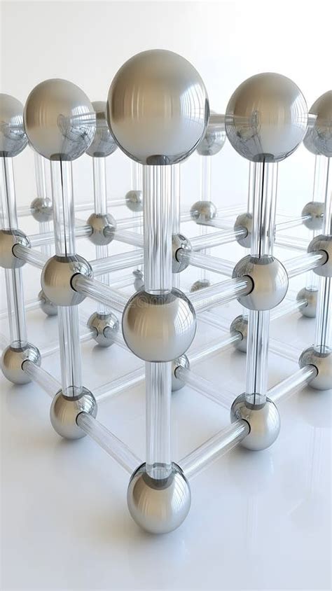 3d model of a crystal lattice structure stock image image of