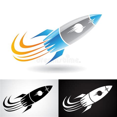 Blue And Red Rocket Icon Stock Vector Illustration Of Grey 78799437