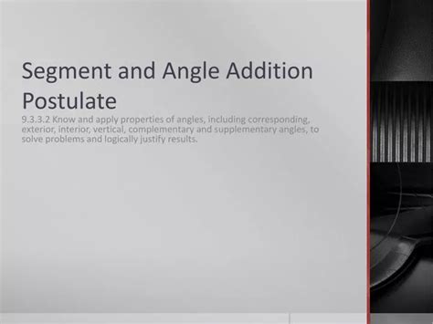 PPT Segment And Angle Addition Postulate PowerPoint Presentation Free Download ID 2605282