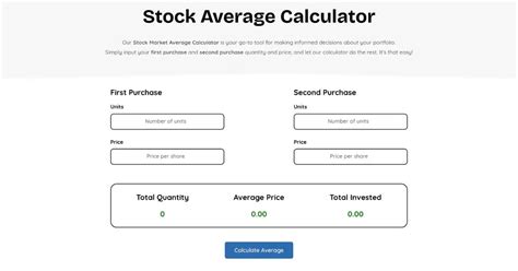 Stock Average Calculator Average Up Or Average Down